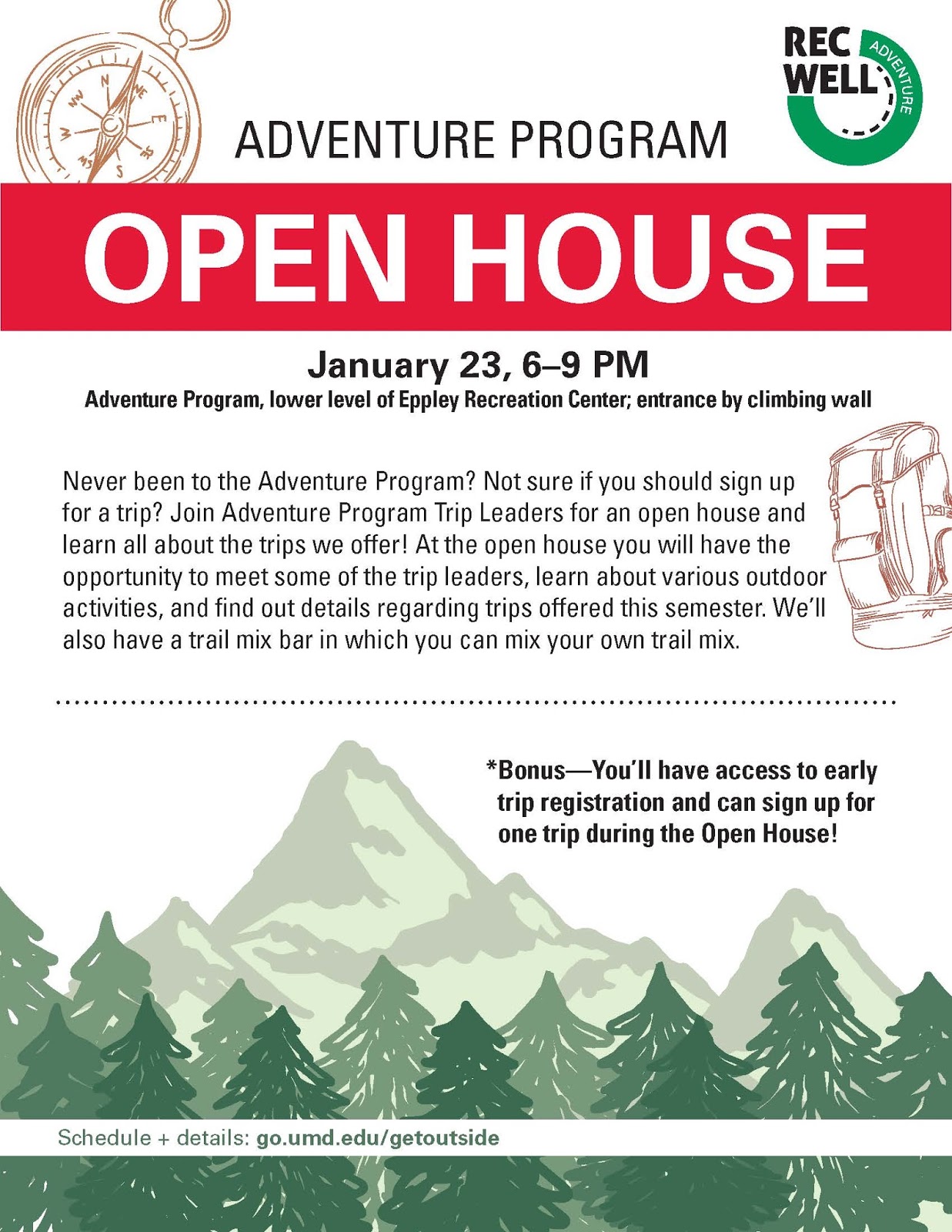 U. of Maryland Honors College: Adventure Program Open House 1/23