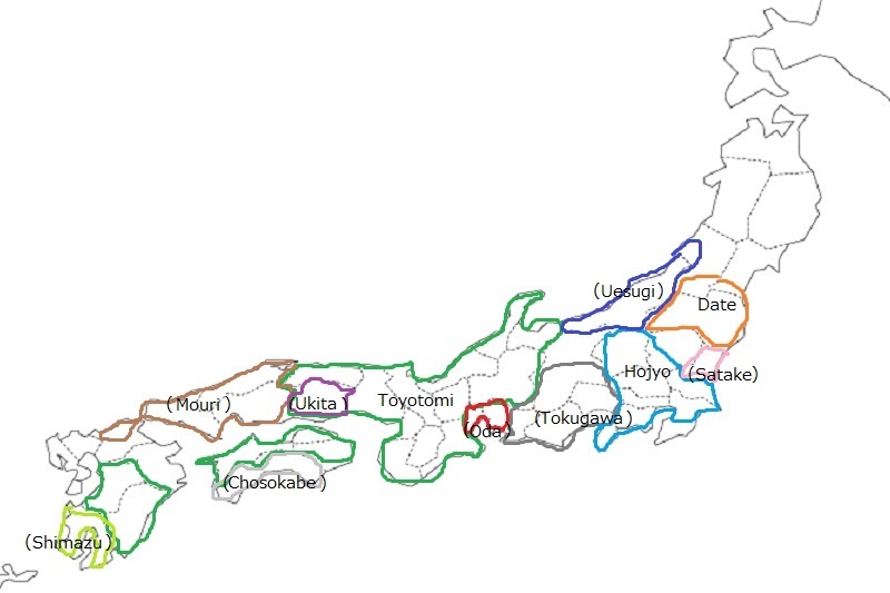 Old province name and power map of Sengoku era | Ken's Storage ...