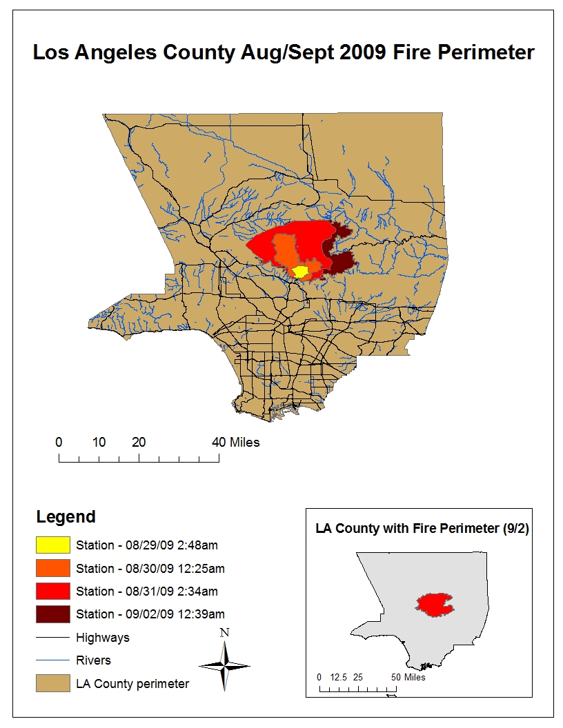 Geog 7: Intro to GIS: Lab 8: Mapping the Fire Station in ArcGIS