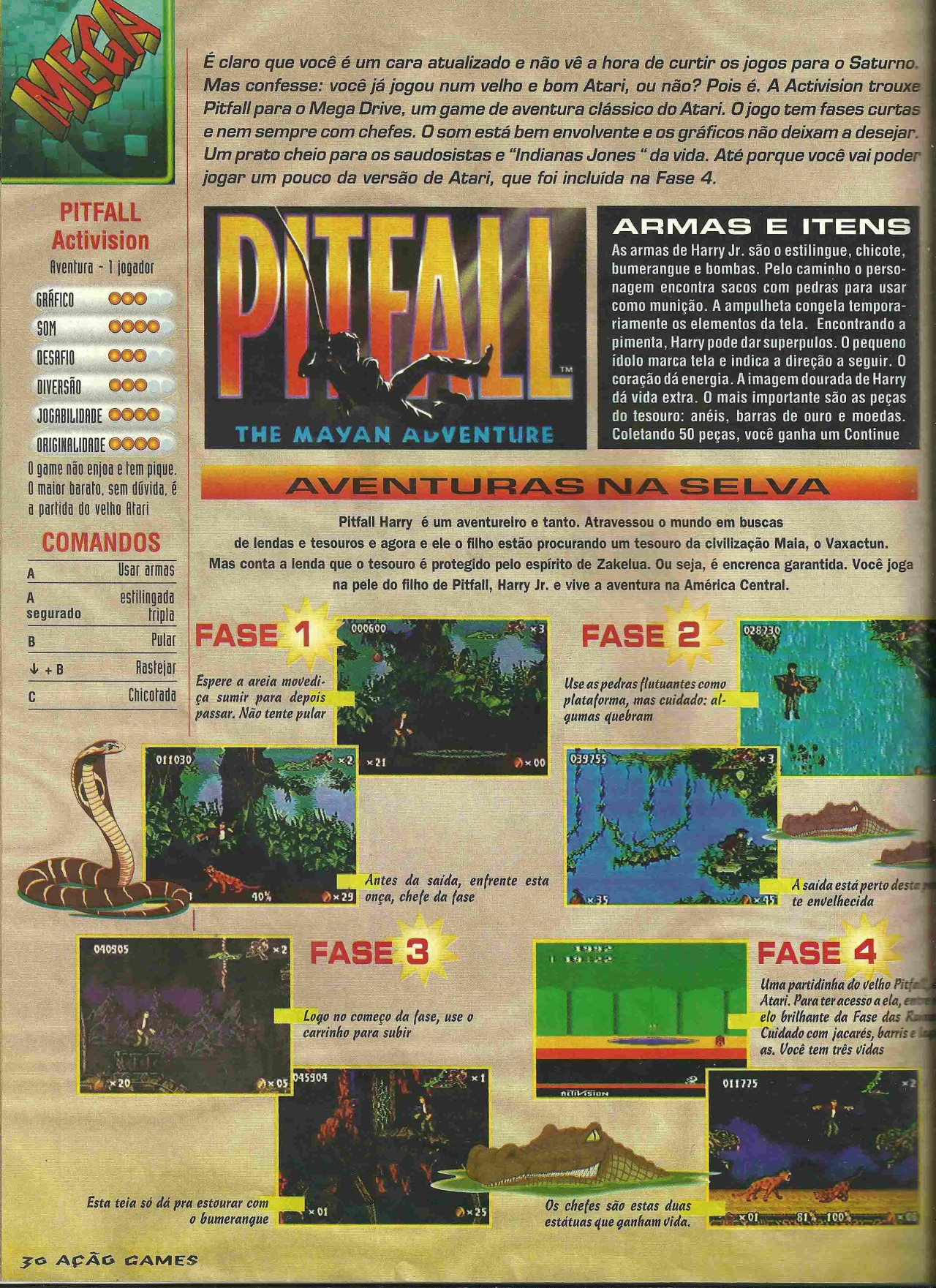 [SNES/MD] PITFALL: The Mayan Adventure (Novembro de 1994)[#632]