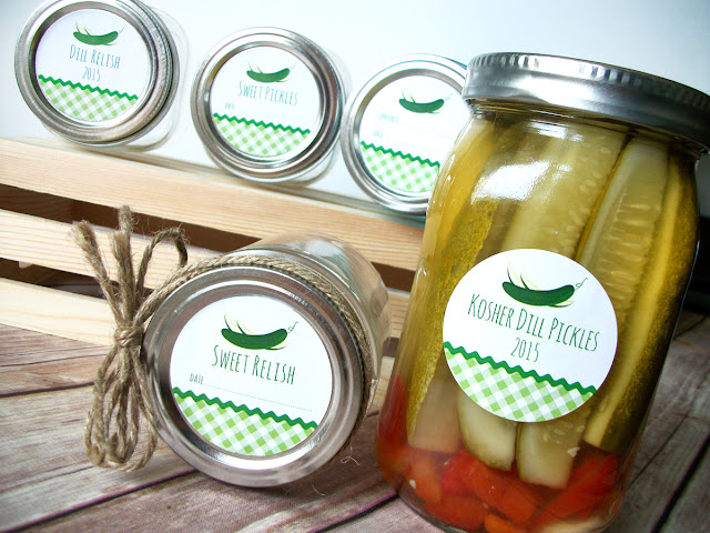 Colorful Adhesive Canning Jar Labels: Pickles Canning Jar Labels for ...