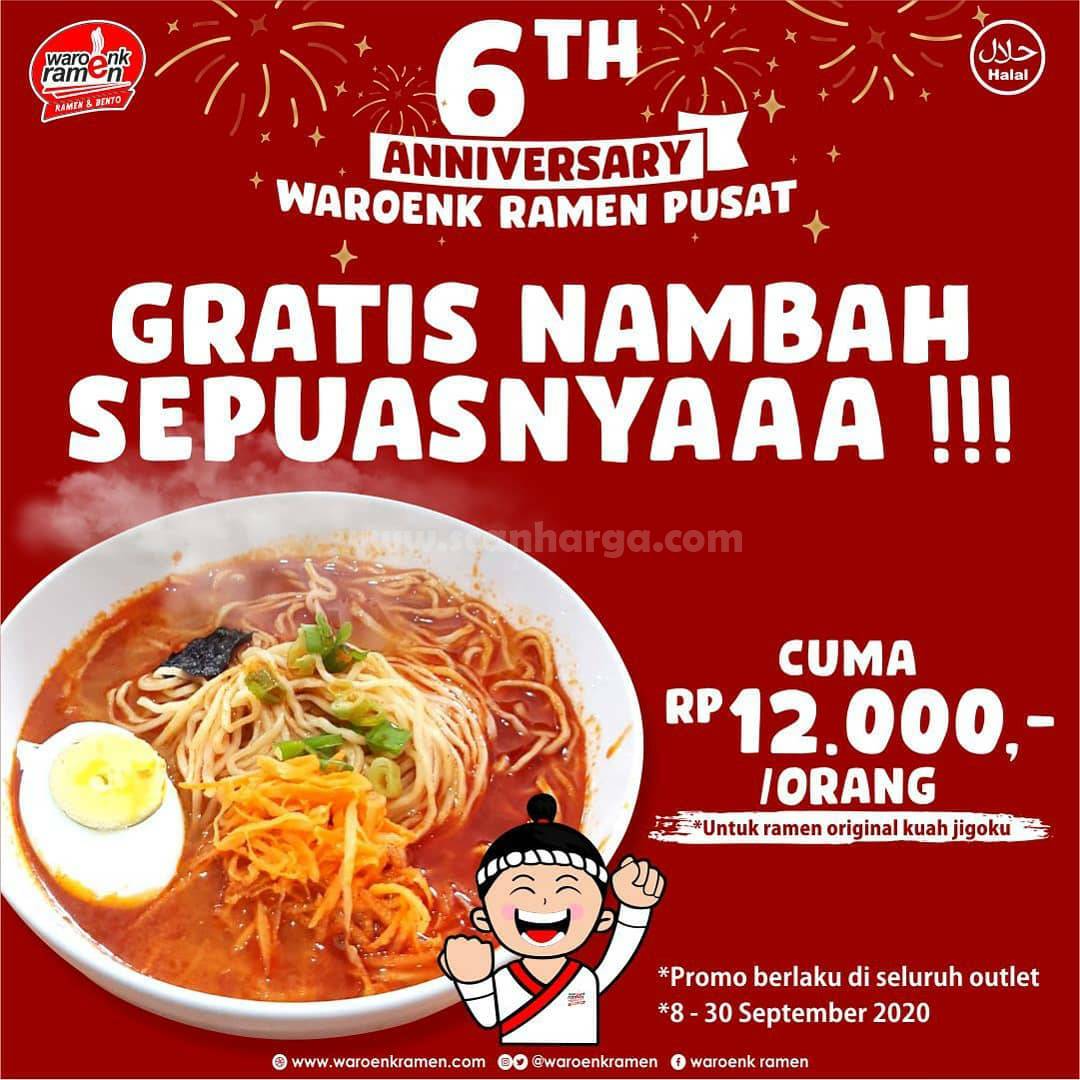 Promo Waroenk Ramen 6th Anniversary Gratis Nambah Sepuasnya Hanya Rp 12 ...