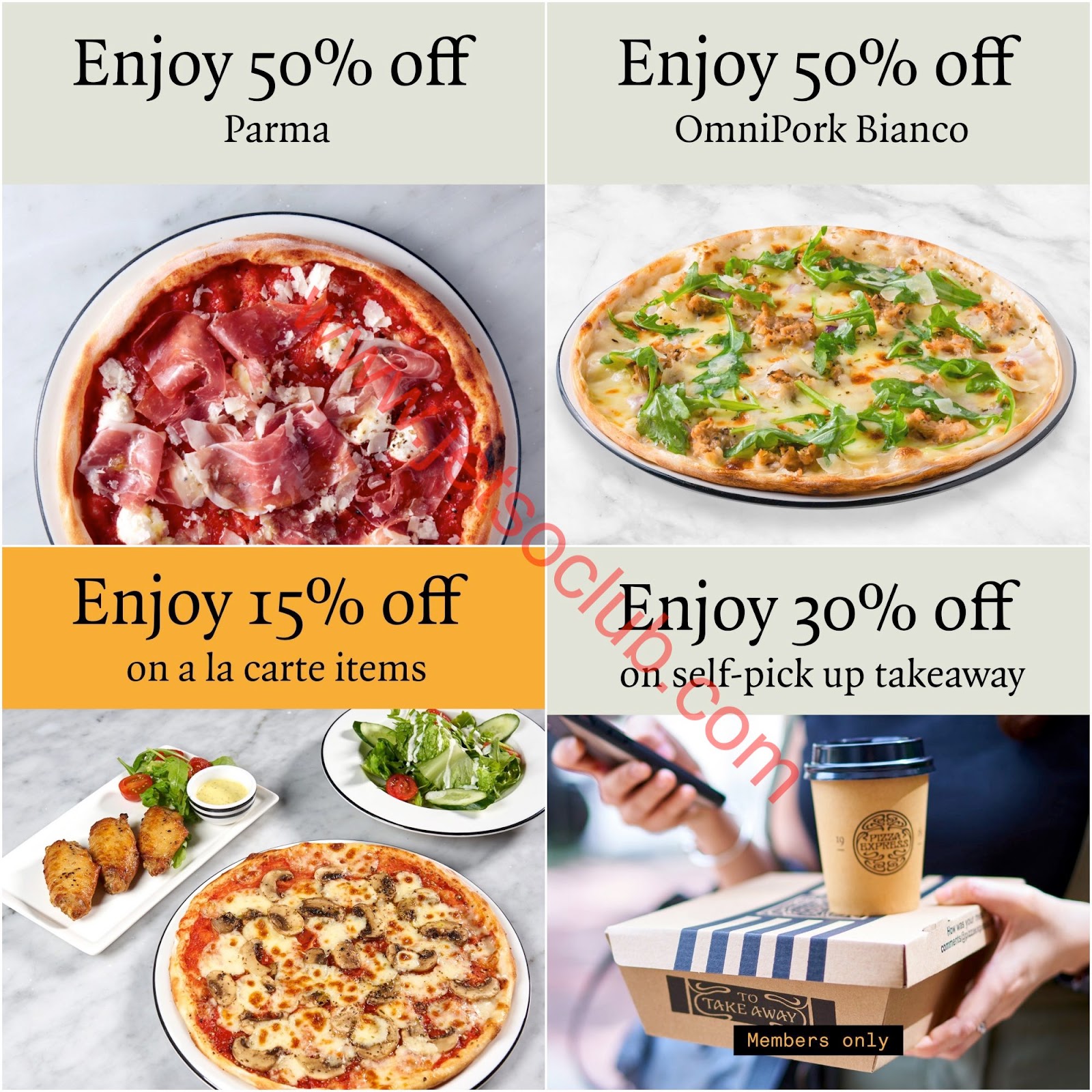 PizzaExpress：外賣自取 低至半價 ( Jetso Club 著數俱樂部 )