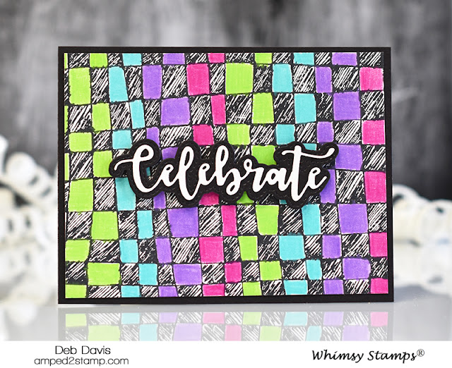 Quick Checkerboard Doodles Birthday Card - NewAmped2Stamp