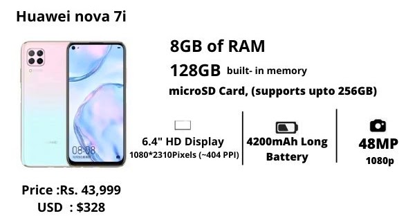MobilesPrices: Huawei nova 7i price with Specifications in Pakistan