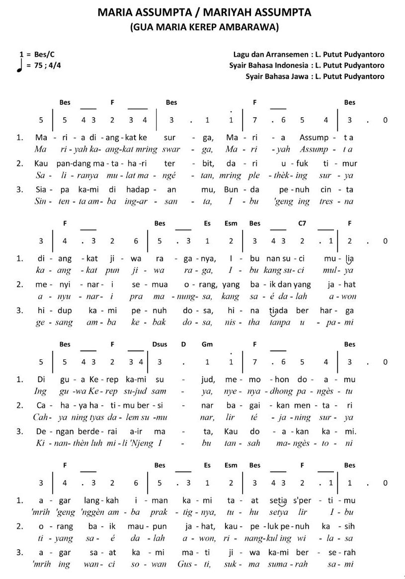 Lagu Maria Assumpta / Mariyah Assumpta (Gua Maria Kerep Ambarawa)