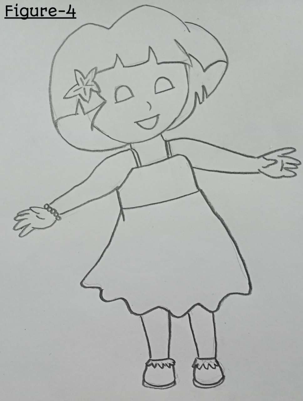How To Draw Dora In 5 Easy Steps | Easy Dora Drawing