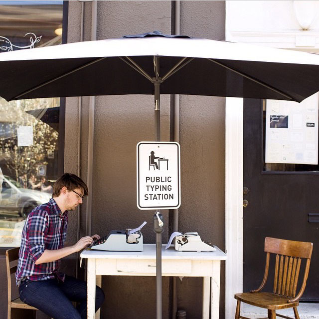 Welcome to the Typosphere: Public typing station