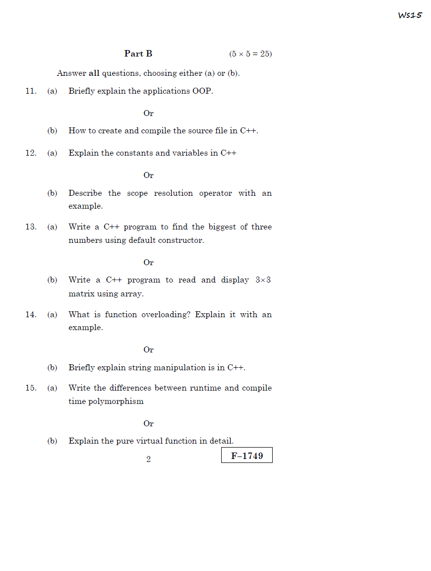 Alagappa University D C A Computer Application Computer Programming With C April 2019