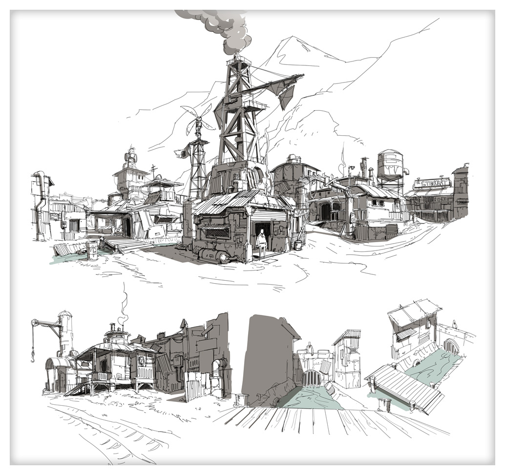 settlements02.jpg (1034×973) | Environment sketch, Concept art