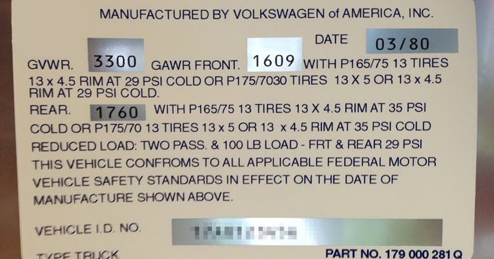 Replacement VIN (vehicle identification number) Stickers: Replacement ...