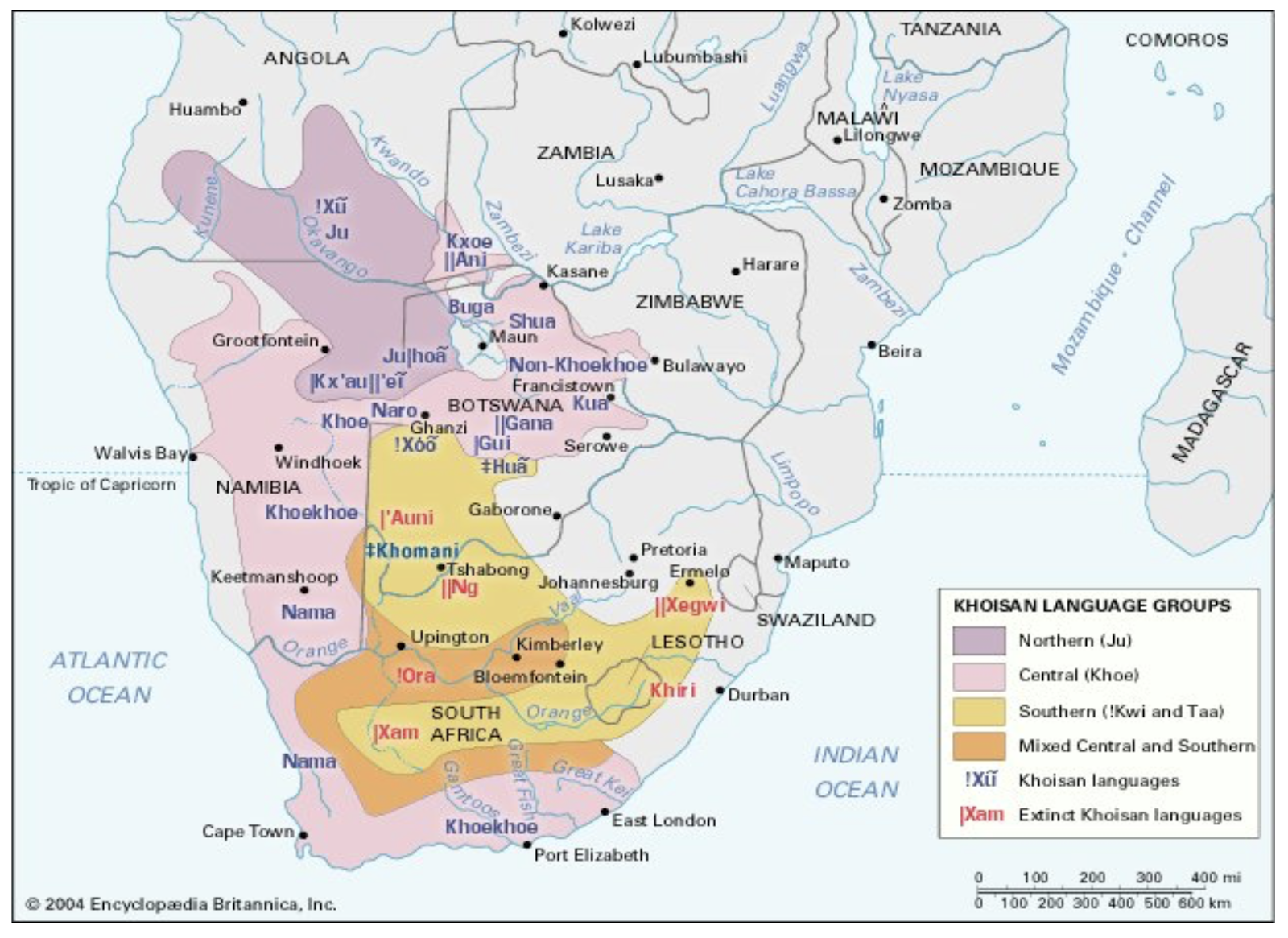 Language family maps