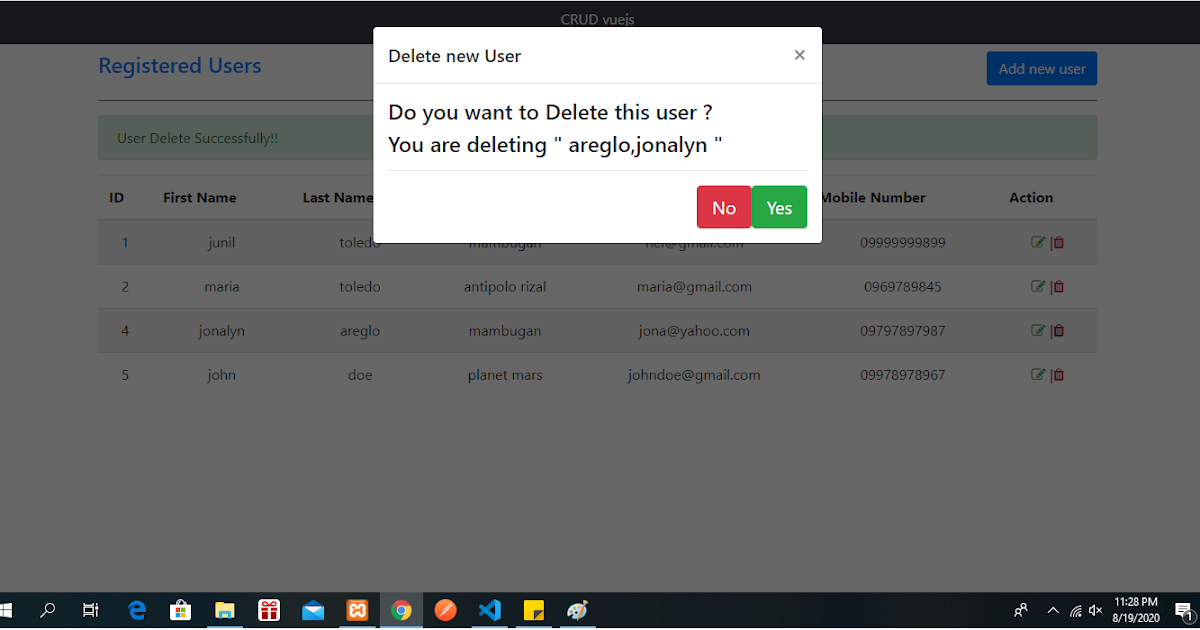 Very Complete CRUD Using VUEJS, AXIOS, PHP, MYSQLI Very Complete CRUD Using VUEJS, AXIOS, PHP, MYSQLI