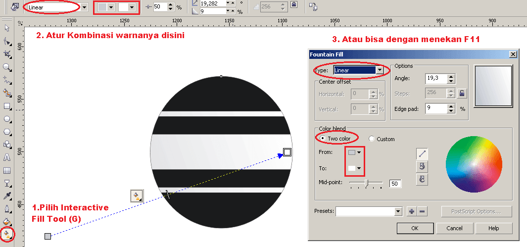 Langkah-langkah Cara Membuat Logo Indosiar Menggunakan CorelDRAW X4 - Kumpulan Tutorial