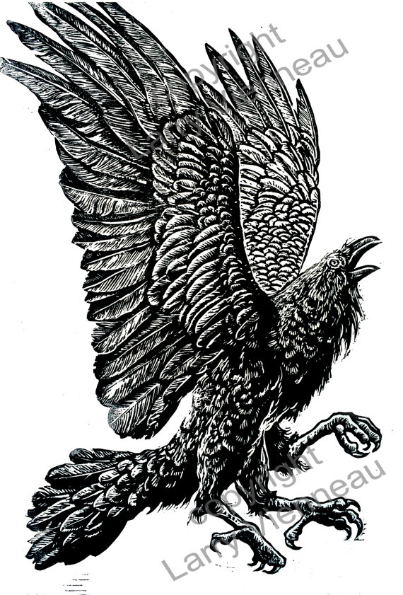 Artwork of Larry Vienneau Jr: Sanzuwu, Yatagarasu, and Samjok-o - The Three Legged Crow