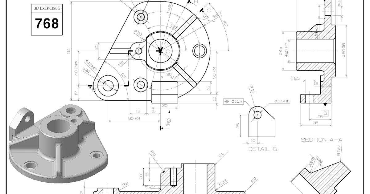 3D CAD EXERCISES 768 - STUDYCADCAM