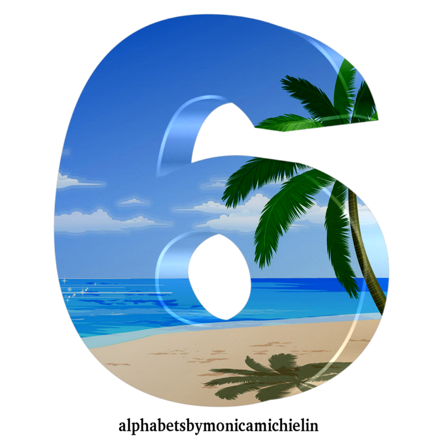 M. Michielin Alphabets: BEACH SAND BLUE WATER PALM TREE CARTOON 3D FONT ...