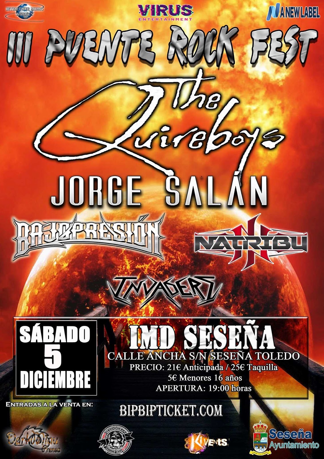 Puente Rock Fest III. Recinto IMD de Seseña (Toledo). El 5 de diciembre ...