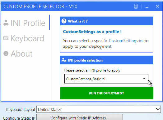 MDT Custom profile selector: A PowerShell tool to select an external ...