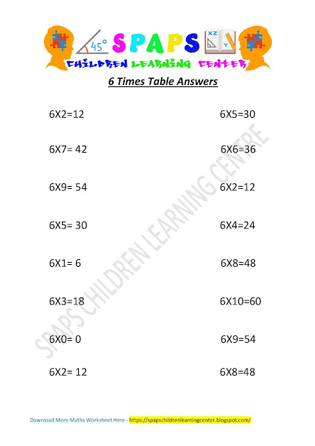 Download 6 Times Table Quiz Printable PDF Worksheets - Practice 6 ...