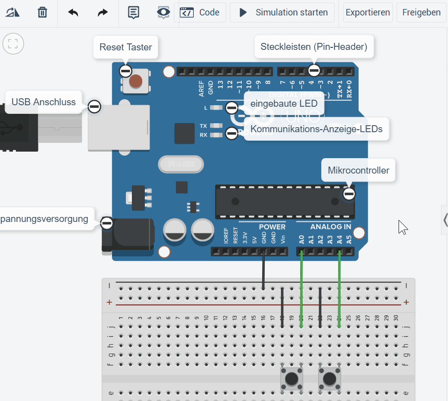 Tinkercad Übung 4 - Arduino Einführung