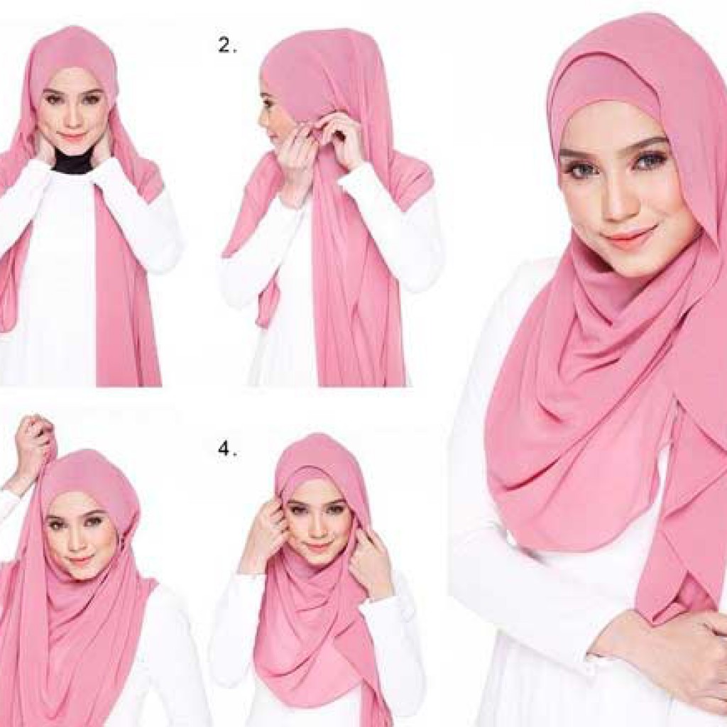 Tutorial Memakai Hijab Pashmina Kaos Panjang yang Praktis