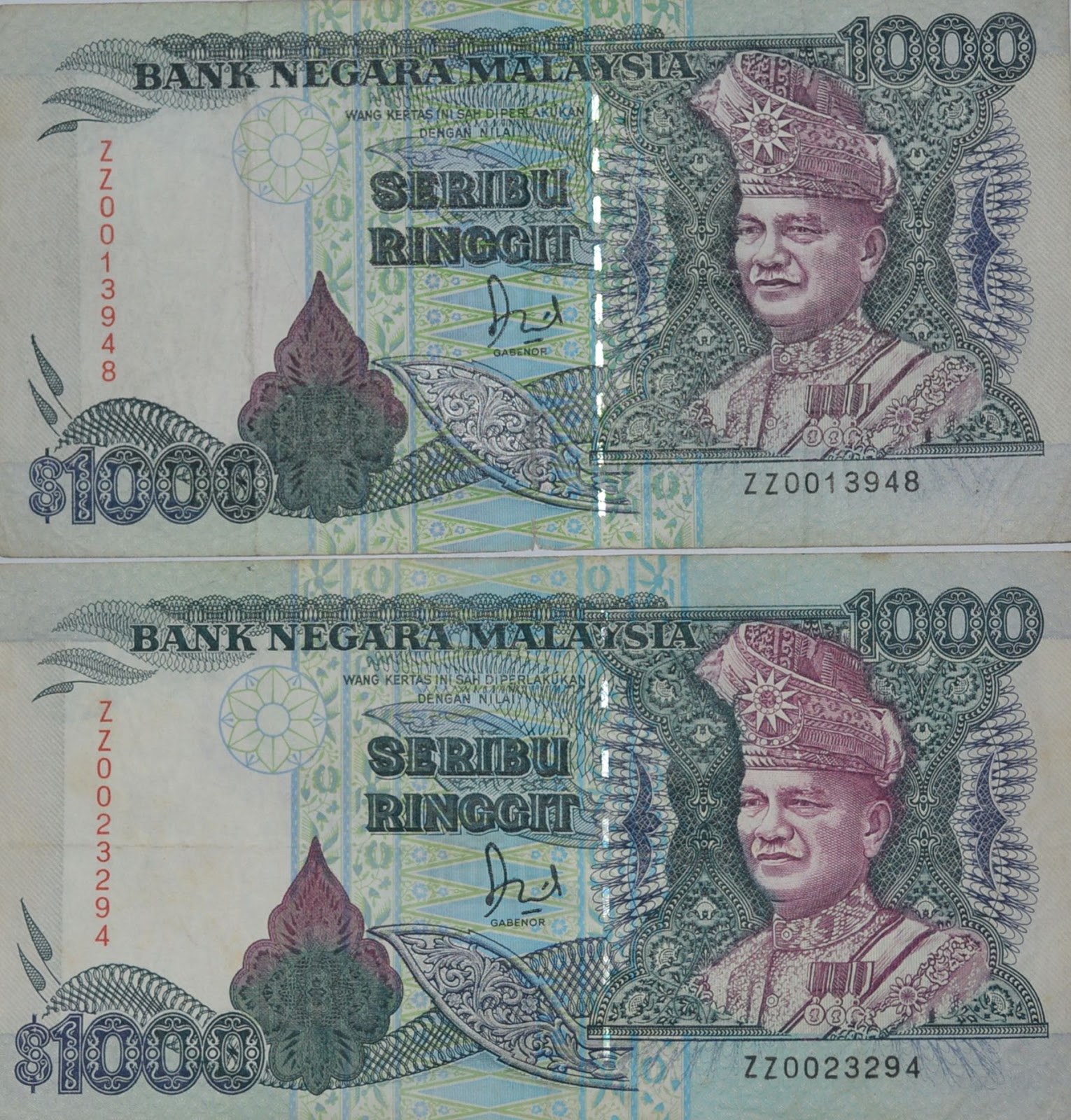 Galeri Sha Banknote: WANG KERTAS $1000 REPLACEMENT SIRI KE-5 TAN SRI ...