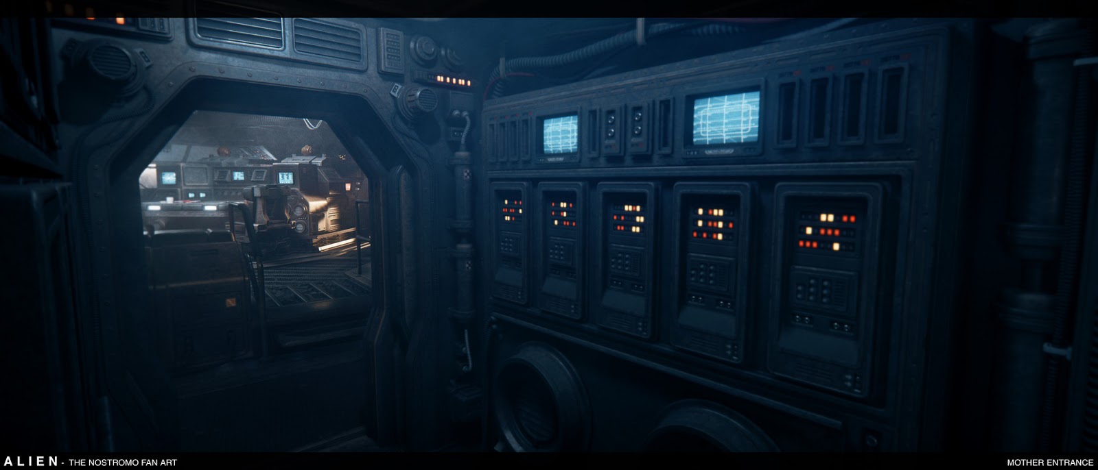 The Dork Review: Rob's Room: Alien's Nostromo Spaceship Interior by Ian ...