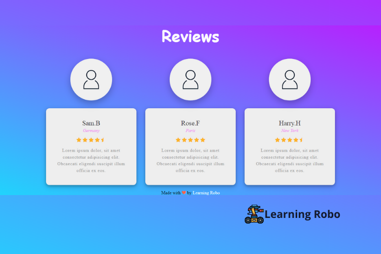 Responsive Review Section using HTML & CSS