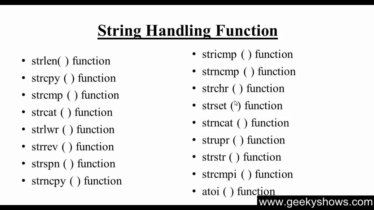 Built in String Functions and applications ~ Technical wire