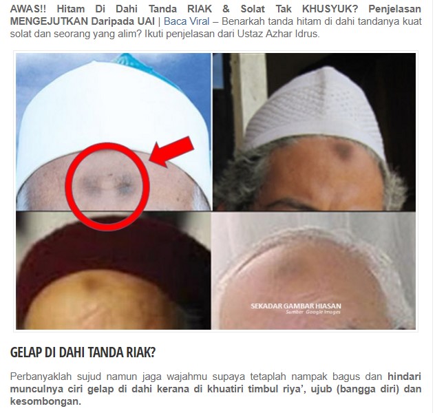 AWA.S!! Hitam Di Dahi Tanda RIAK Solat Tak KHUSYUK? Penjelasan NI ...