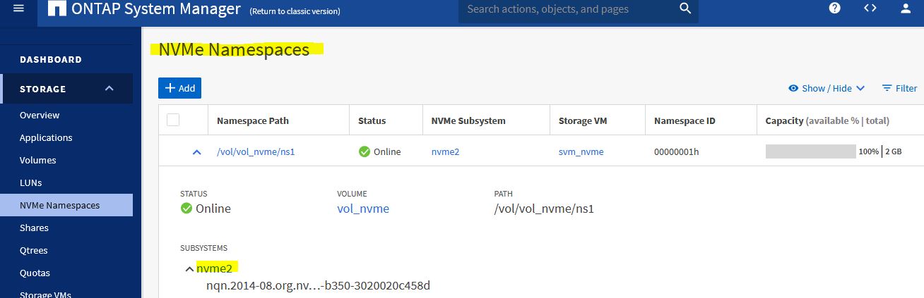 Remote Infrastructure Management: NetApp ONTAP 9.7 NVMe Configuration ...