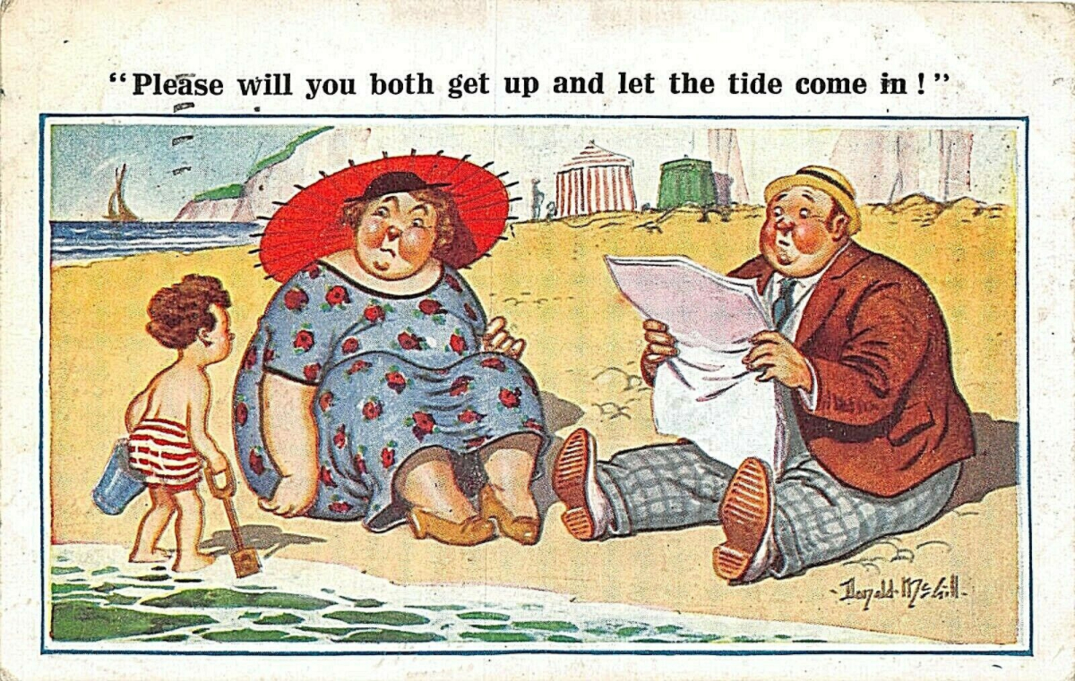 30 Humorous Comic Fat Lady Postcards by Donald McGill From the Early ...