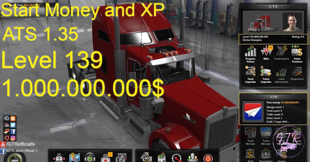 ETS 2 ULIMITED MONEY AND XP MOD FOR ETS 2 1.35