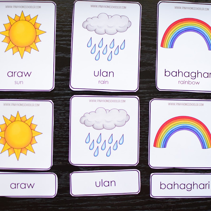 FREE English-Filipino Weather 3 Part Cards | The Pinay Homeschooler