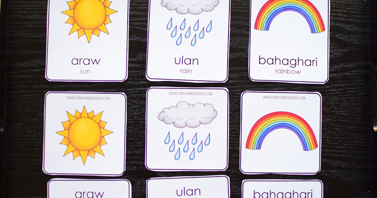 FREE English-Filipino Weather 3 Part Cards | The Pinay Homeschooler
