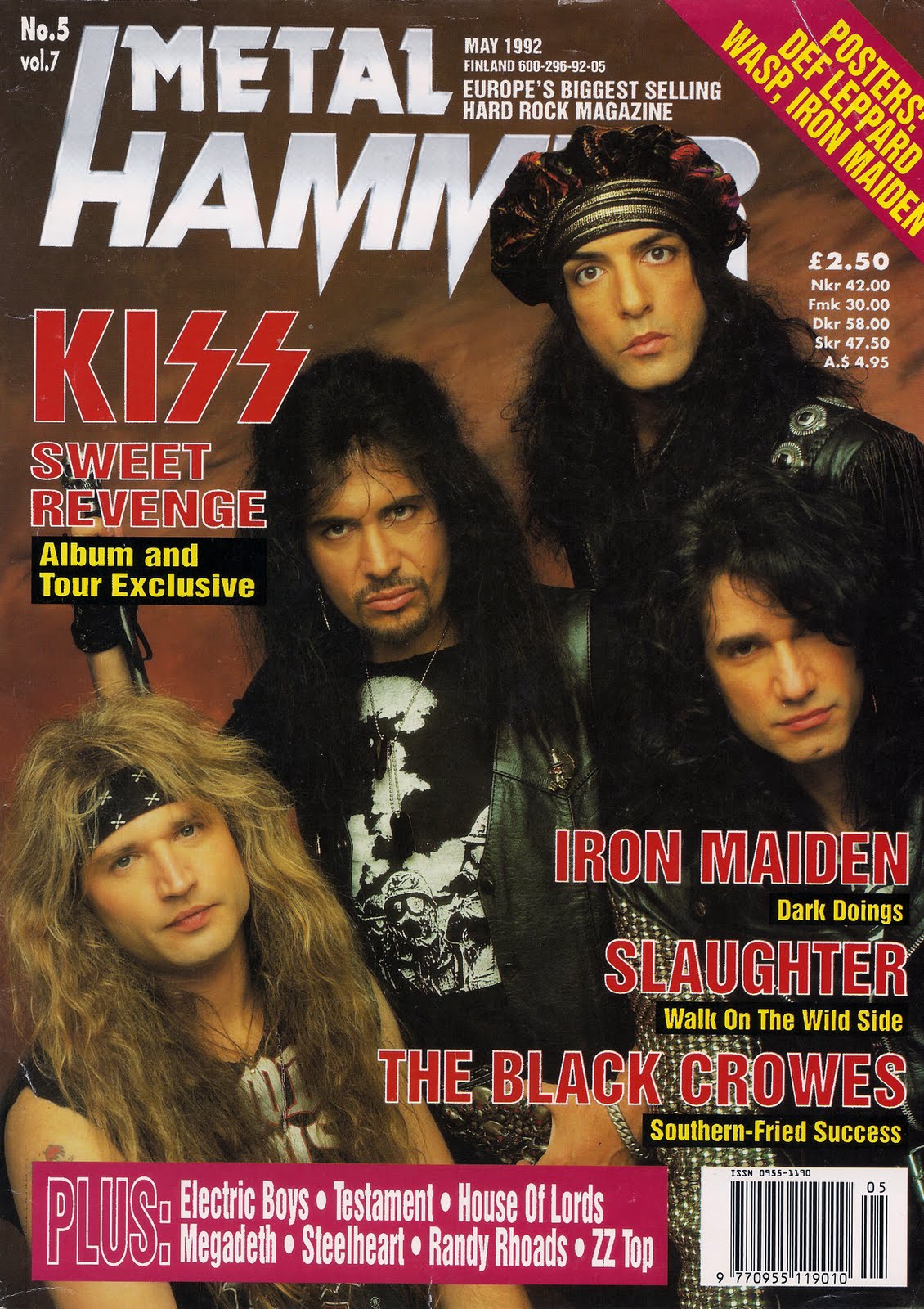kiss - the magazines: -- Metal Hammer (May 1992) -- Decade of Decadence