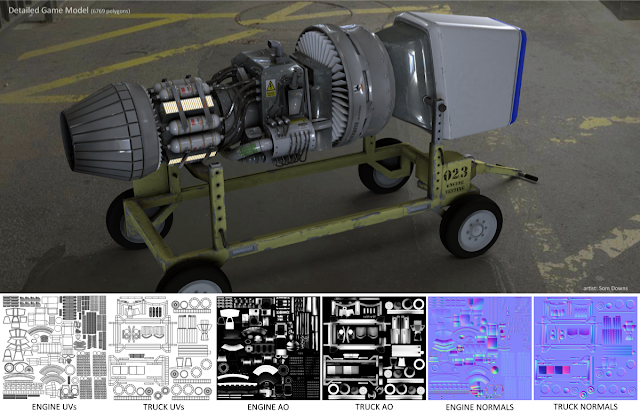 Som Downs: Jet Engine Concept 3D game Model in 3D and HDRi Environments