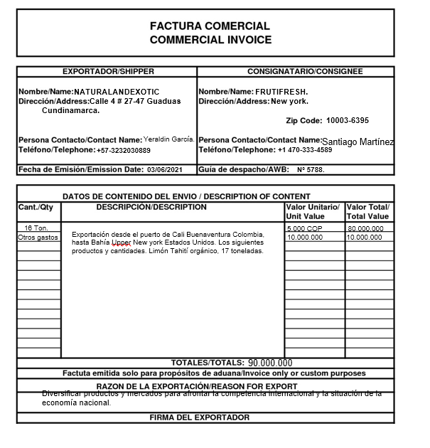 Evidencia 5: Documentos de embarque