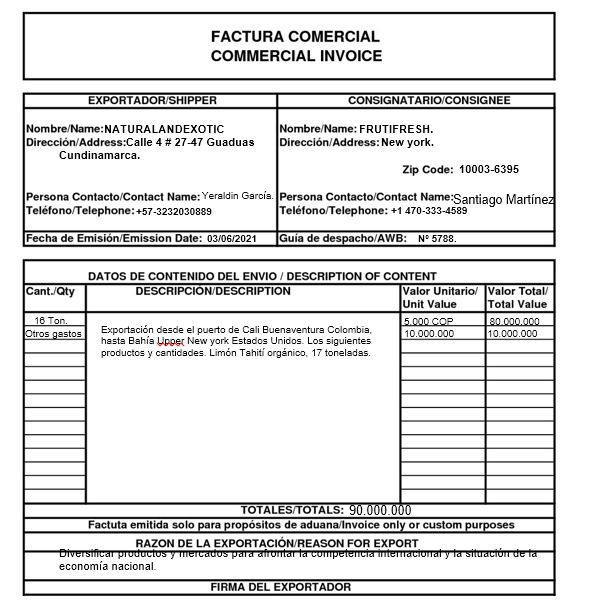 Evidencia 5: Documentos de embarque