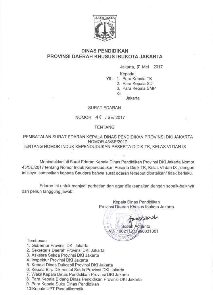 SMP NEGERI 60: EDARAN DINAS PENDIDIKAN PROVINSI DKI JAKARTA SMP NEGERI 60: EDARAN DINAS PENDIDIKAN PROVINSI DKI JAKARTA
