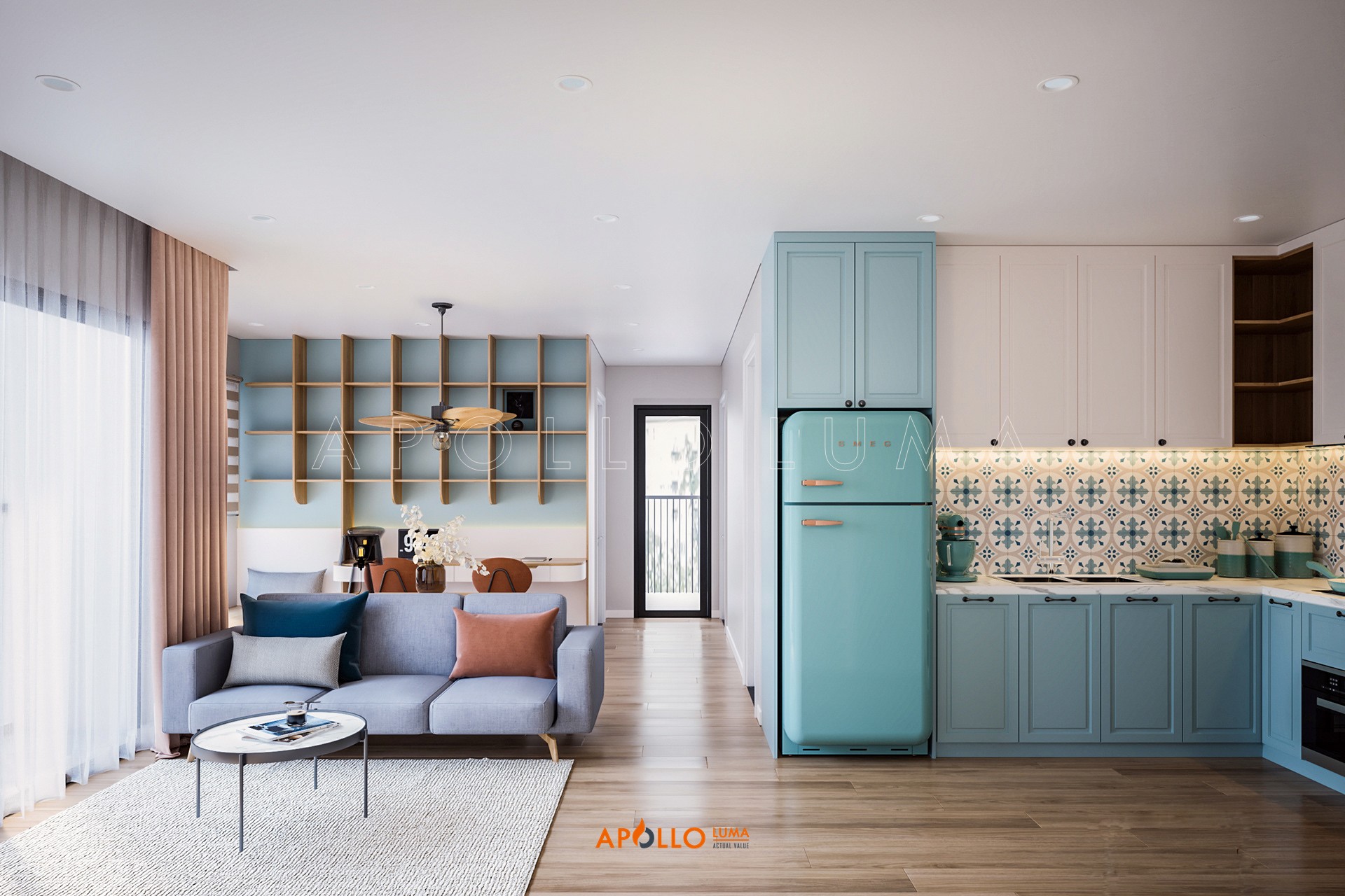 Chia sẻ mẫu thiết kế nội thất căn hộ 2PN+1 Vinhomes Smart City Tây Mỗ ...