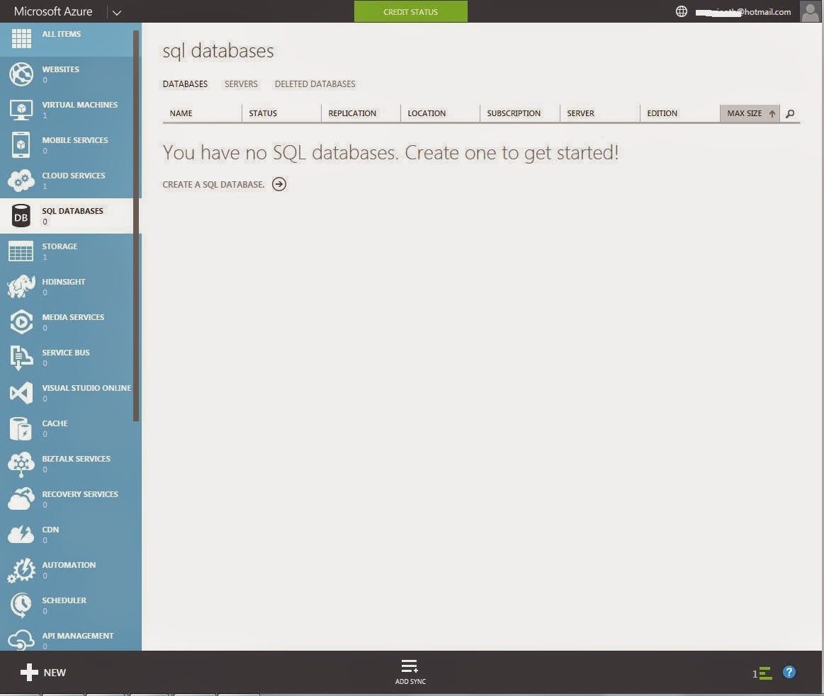 SQL Server Technet: Create SQL Azure Database(PaaS)