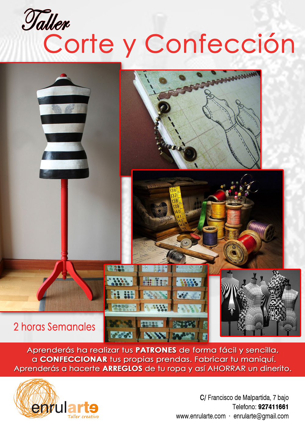ENRULARTE TALLER CREATIVO: TALLER DE CORTE Y CONFECCIÓN