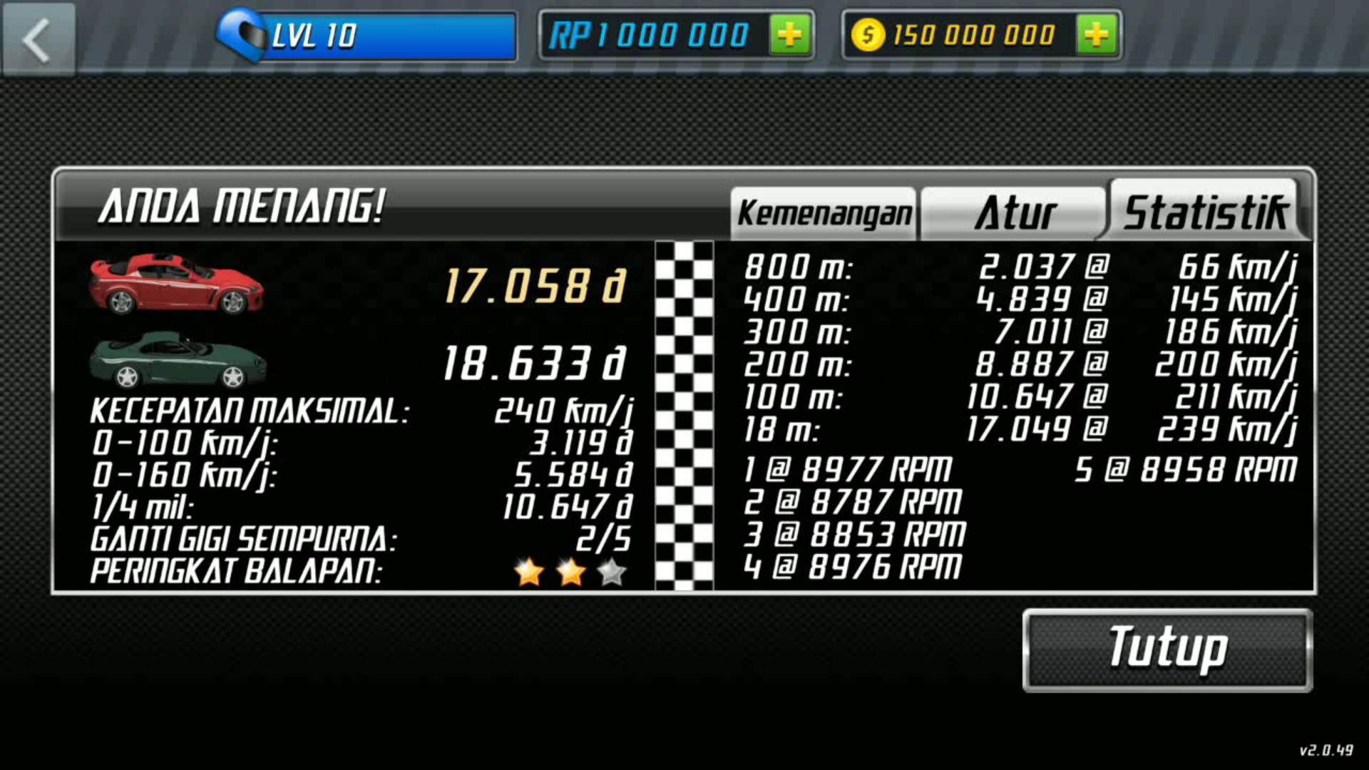 Drag Racing Tune Car V.1.5: Drag Racing:Level 1-10 Cars Rank A(Best) V.2.0