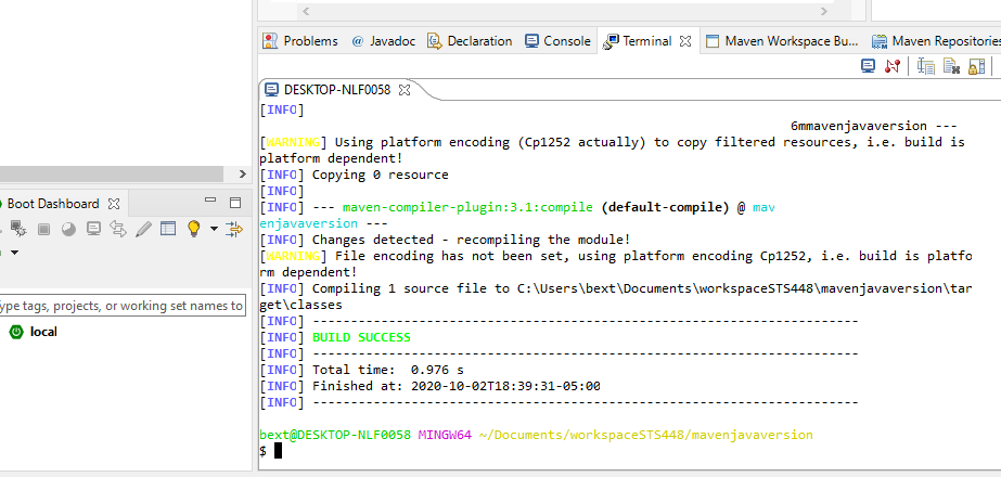 Holocron: STS4 Java version Maven Simple Configuration