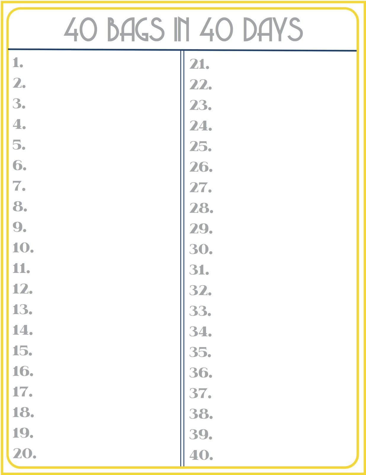 sugartotdesigns: 40 Bags In 40 Days