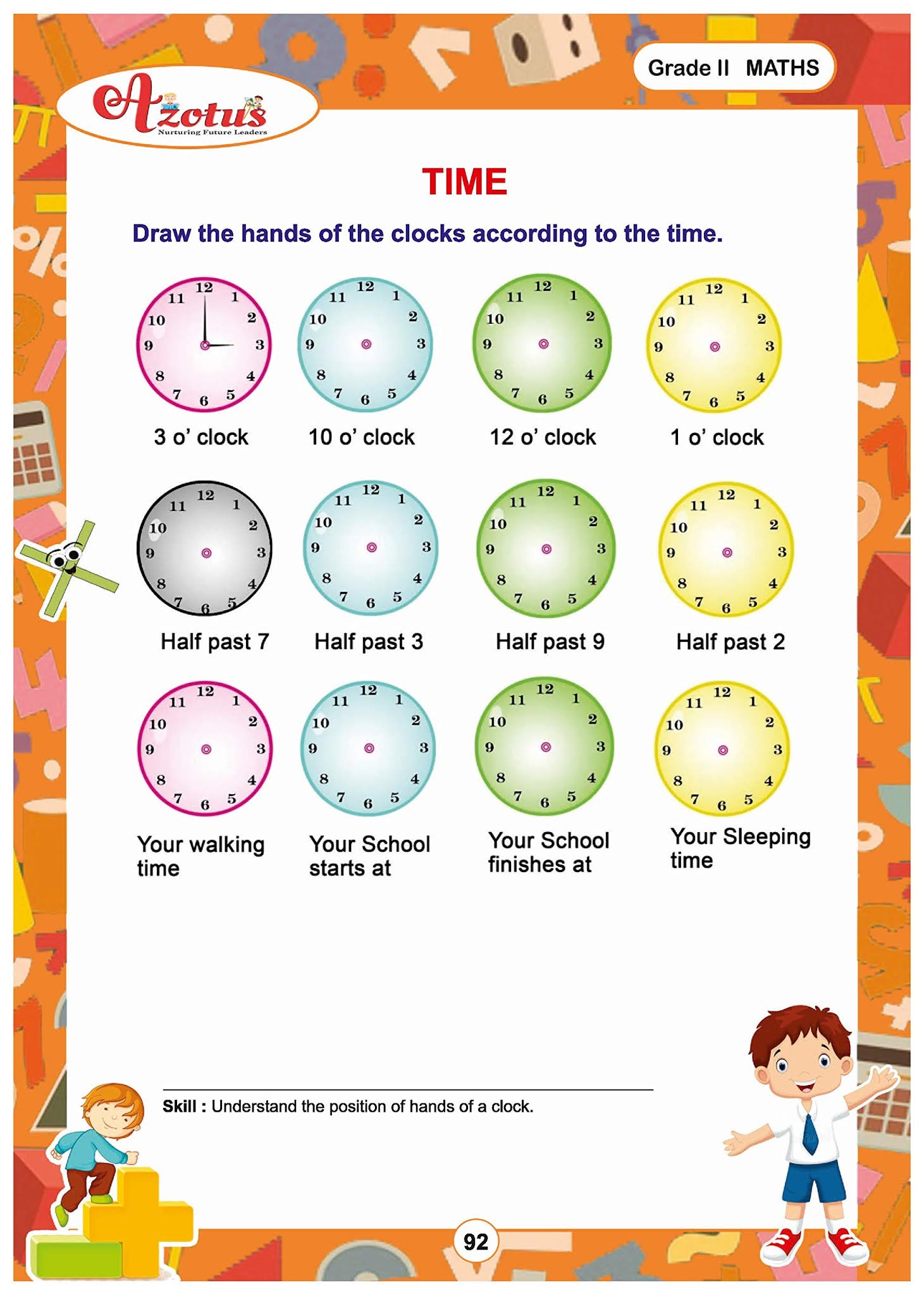 Clock Faces printable worksheet