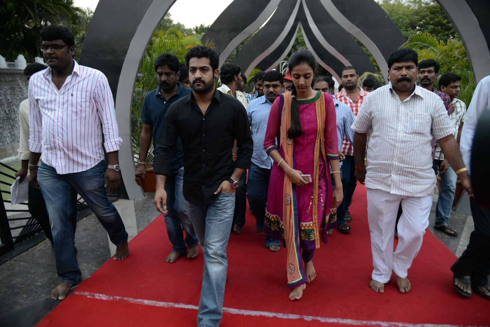 Jr NTR & his wife Pranathi at NTR Ghat