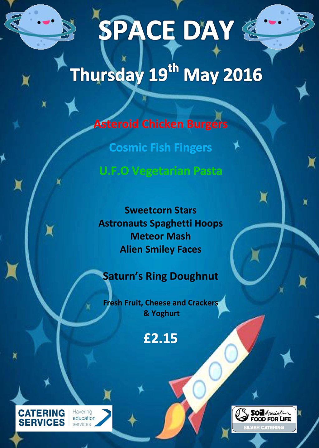 Hacton News: School Lunch Menu: Space Day